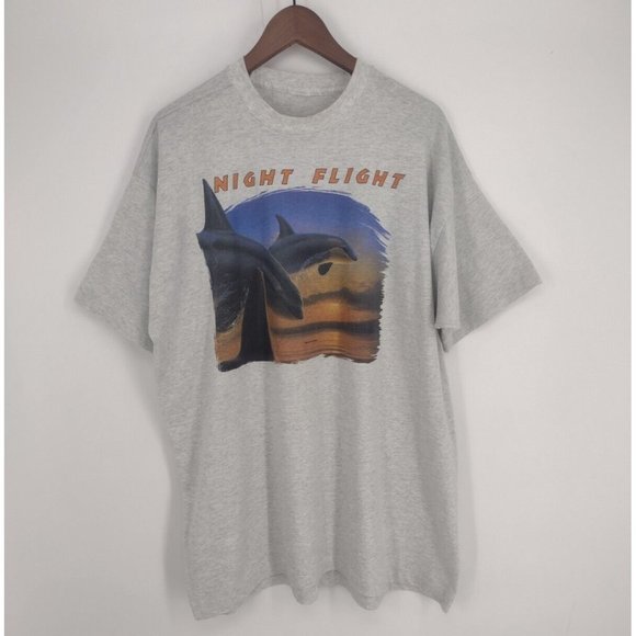 Vintage | Shirts | Vintage 9s Night Flight Killer Whales Orca Ocean ...